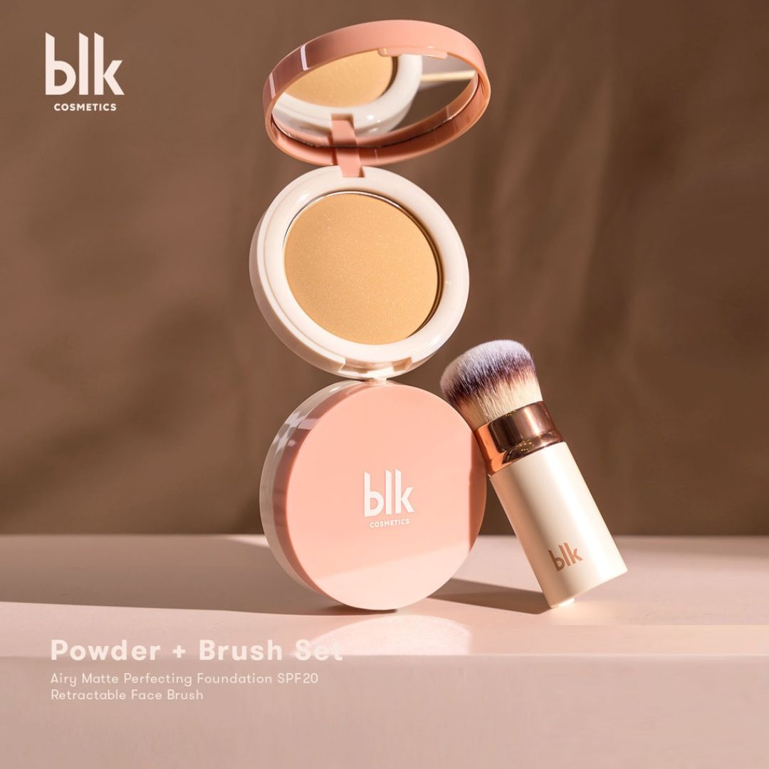 blk Cosmetics Airy Matte Perfecting Foundation SPF20 (Powder + Brush ...
